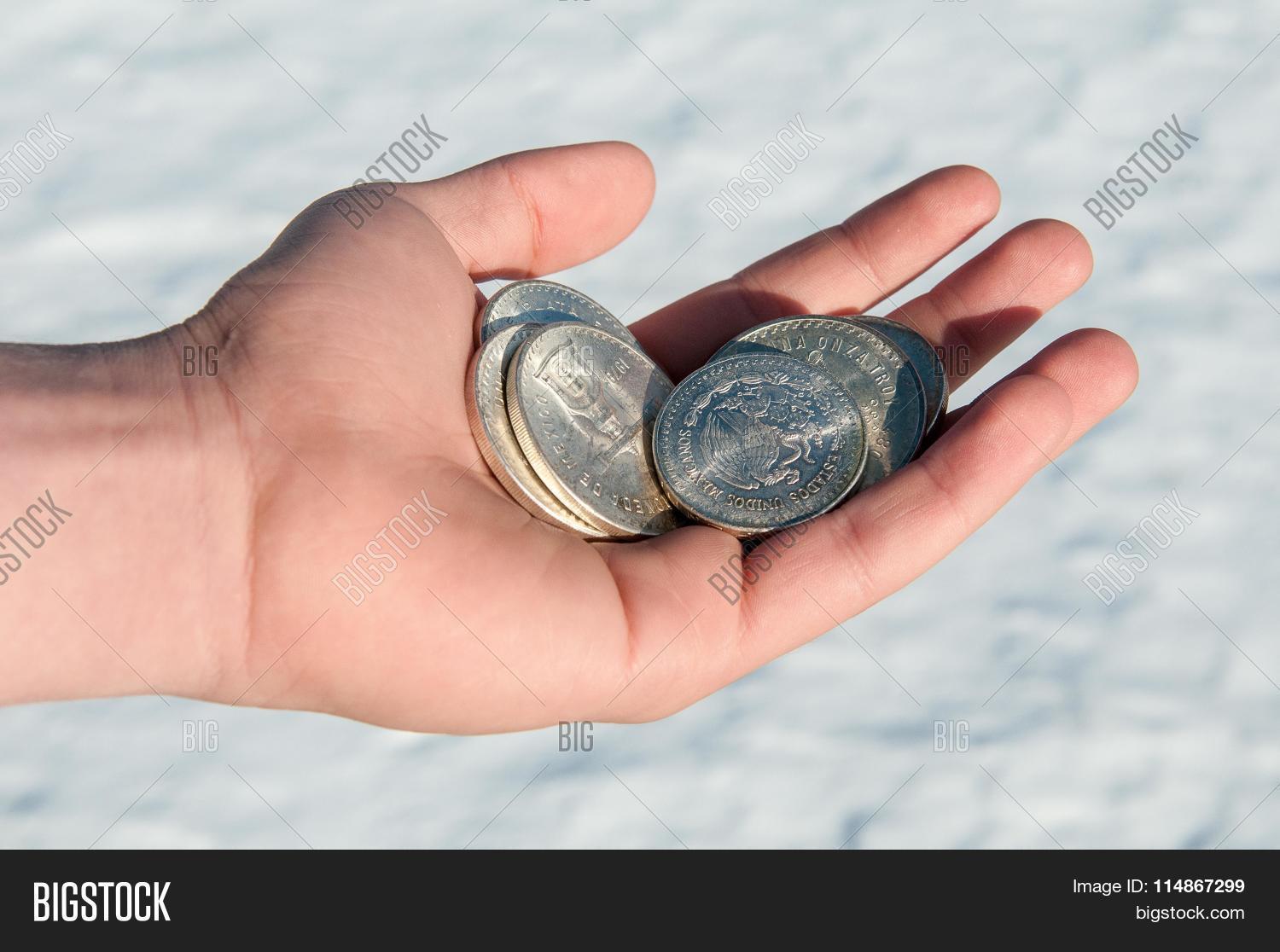 Silver Coins Hand Image & Photo (Free Trial) | Bigstock