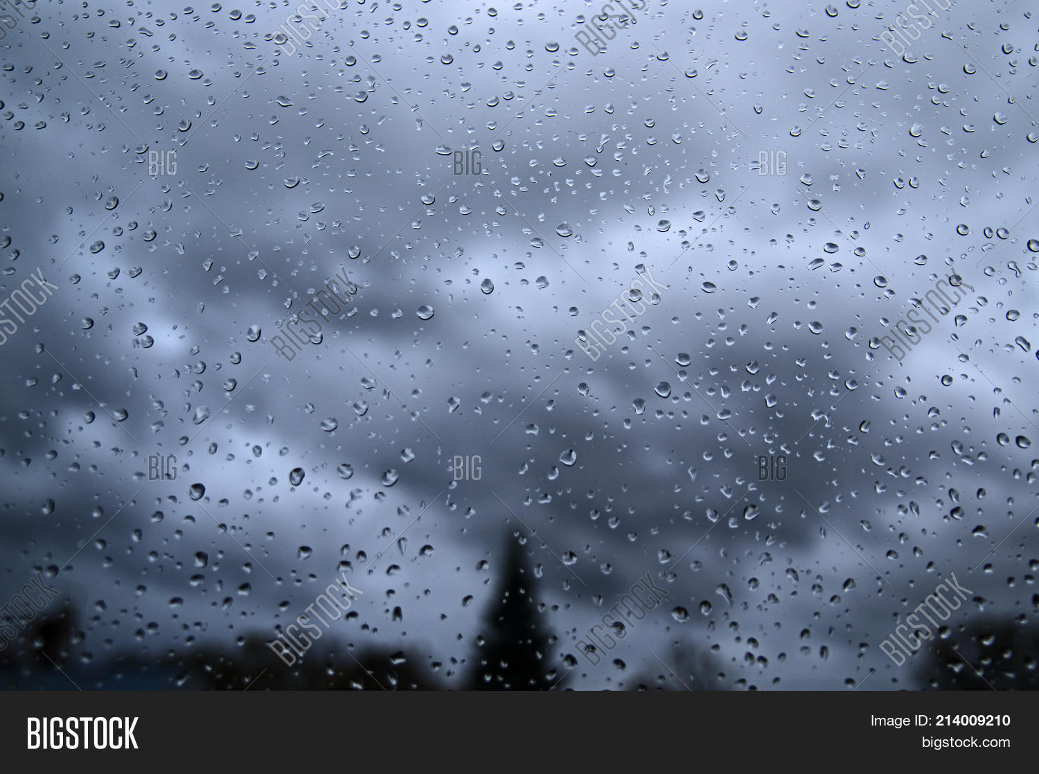 Rain Falling Down A Window