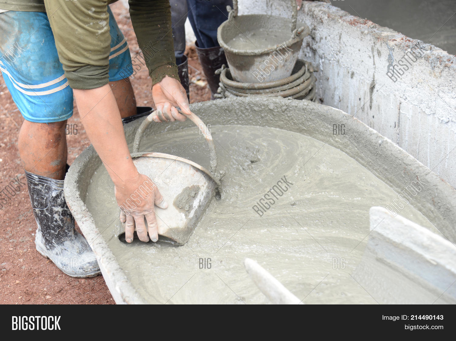 Mixing Mortar Bucket. Image & Photo (Free Trial) | Bigstock