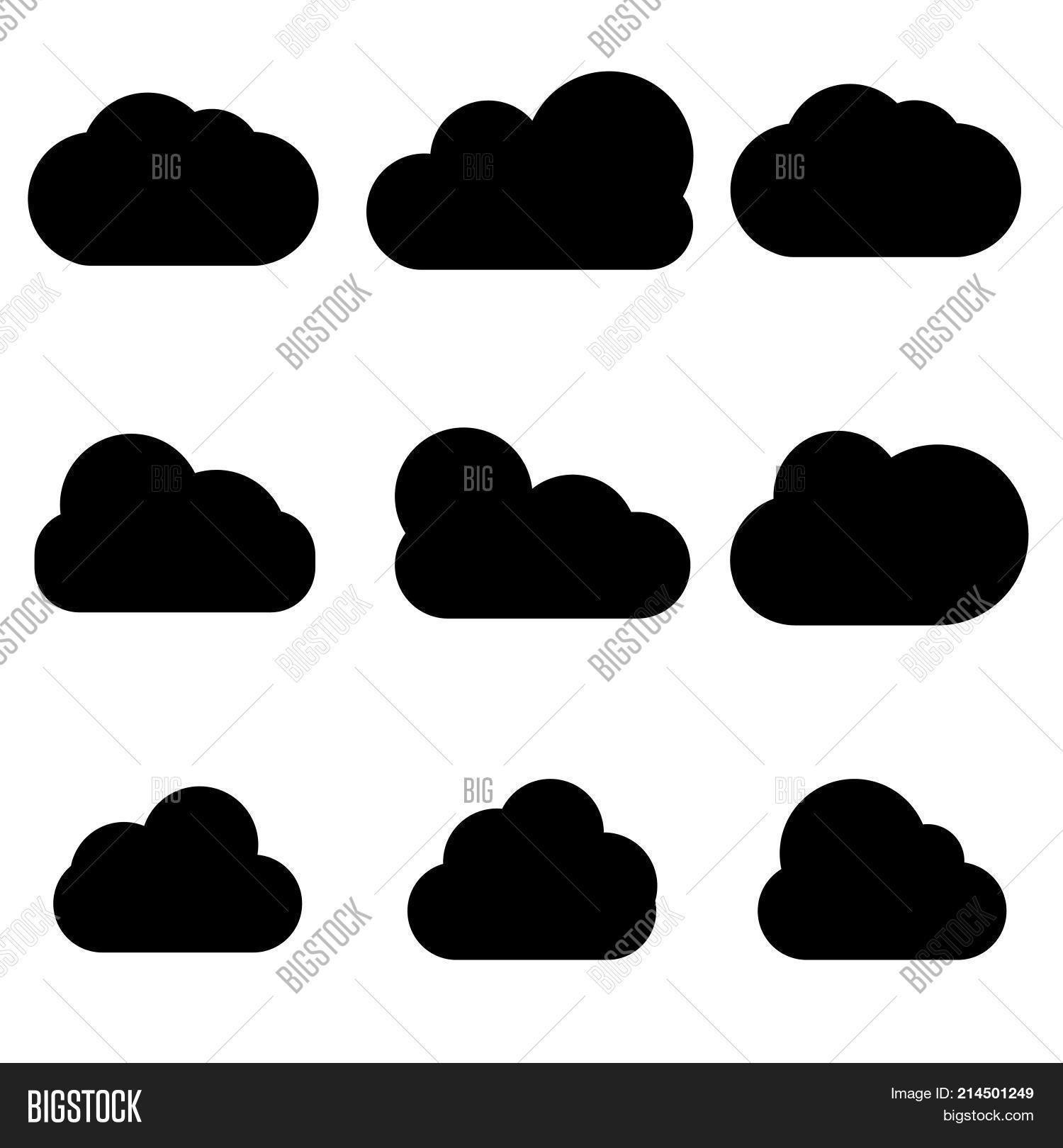 Set White Cloud Icons Vector & Photo (Free Trial) | Bigstock