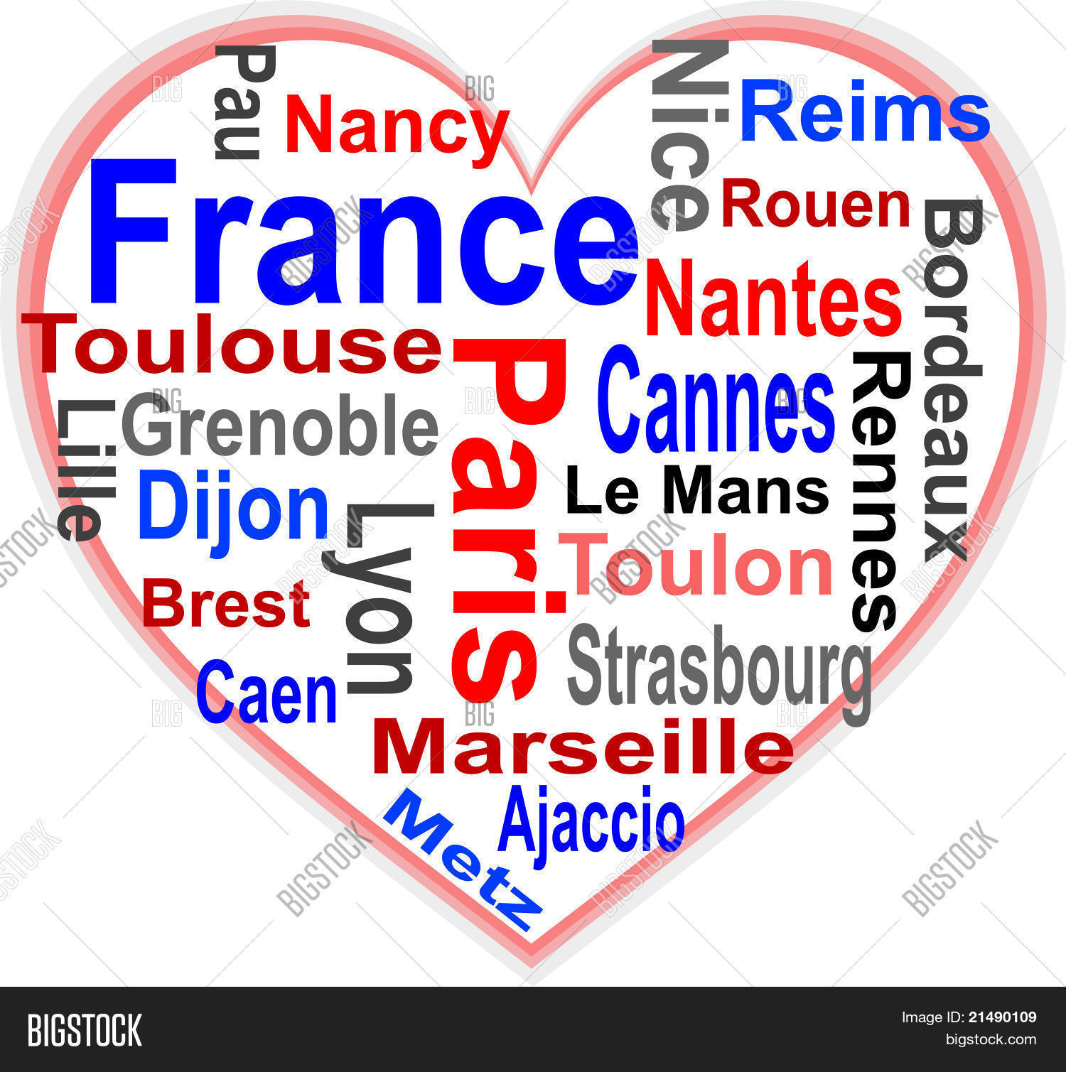 France Heart Words Vector & Photo (Free Trial) | Bigstock