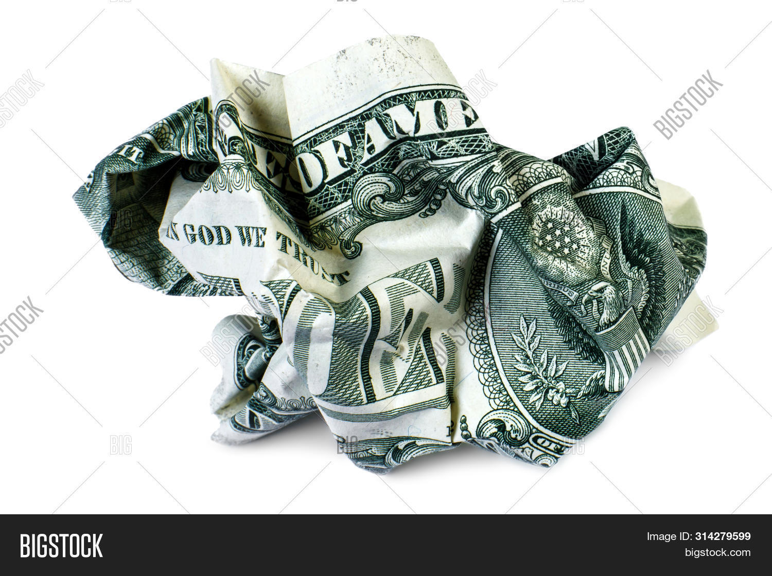 One Crumpled Us Dollar Image & Photo (Free Trial) | Bigstock