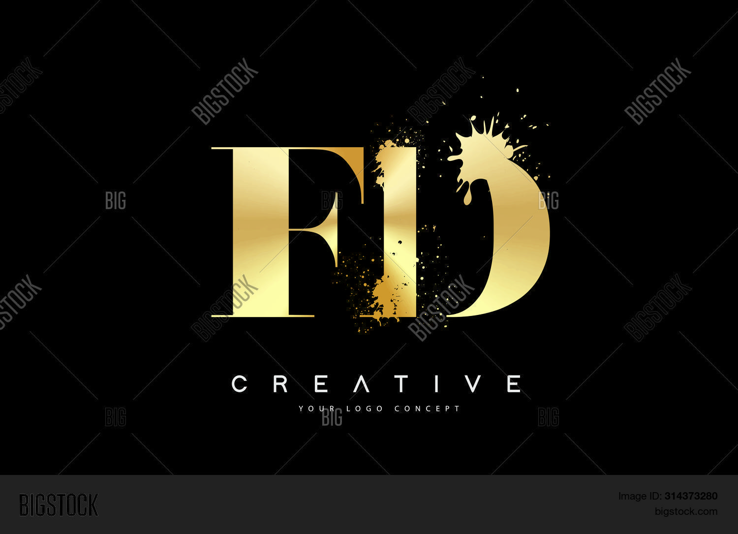 Fd F D Letter Logo Vector & Photo (Free Trial) | Bigstock