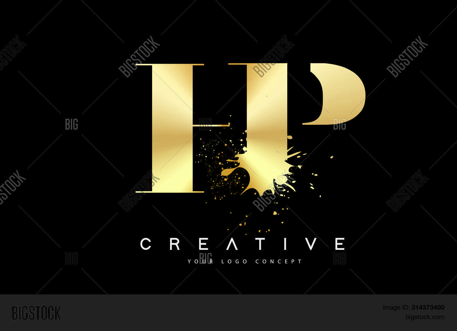 Hp H P Letter Logo Vector & Photo (Free Trial) | Bigstock