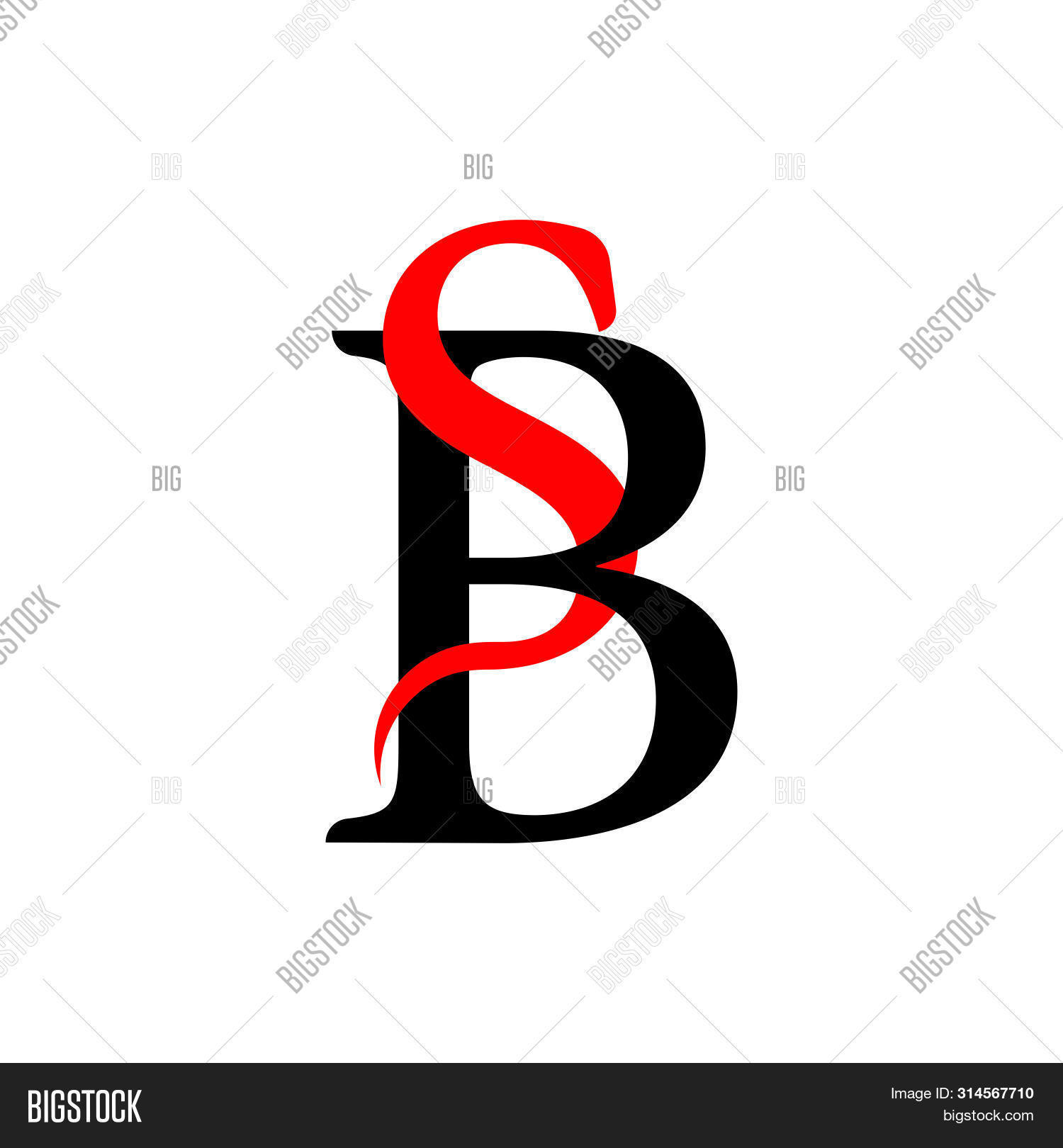 Letter Sb Linked Vector & Photo (Free Trial) | Bigstock