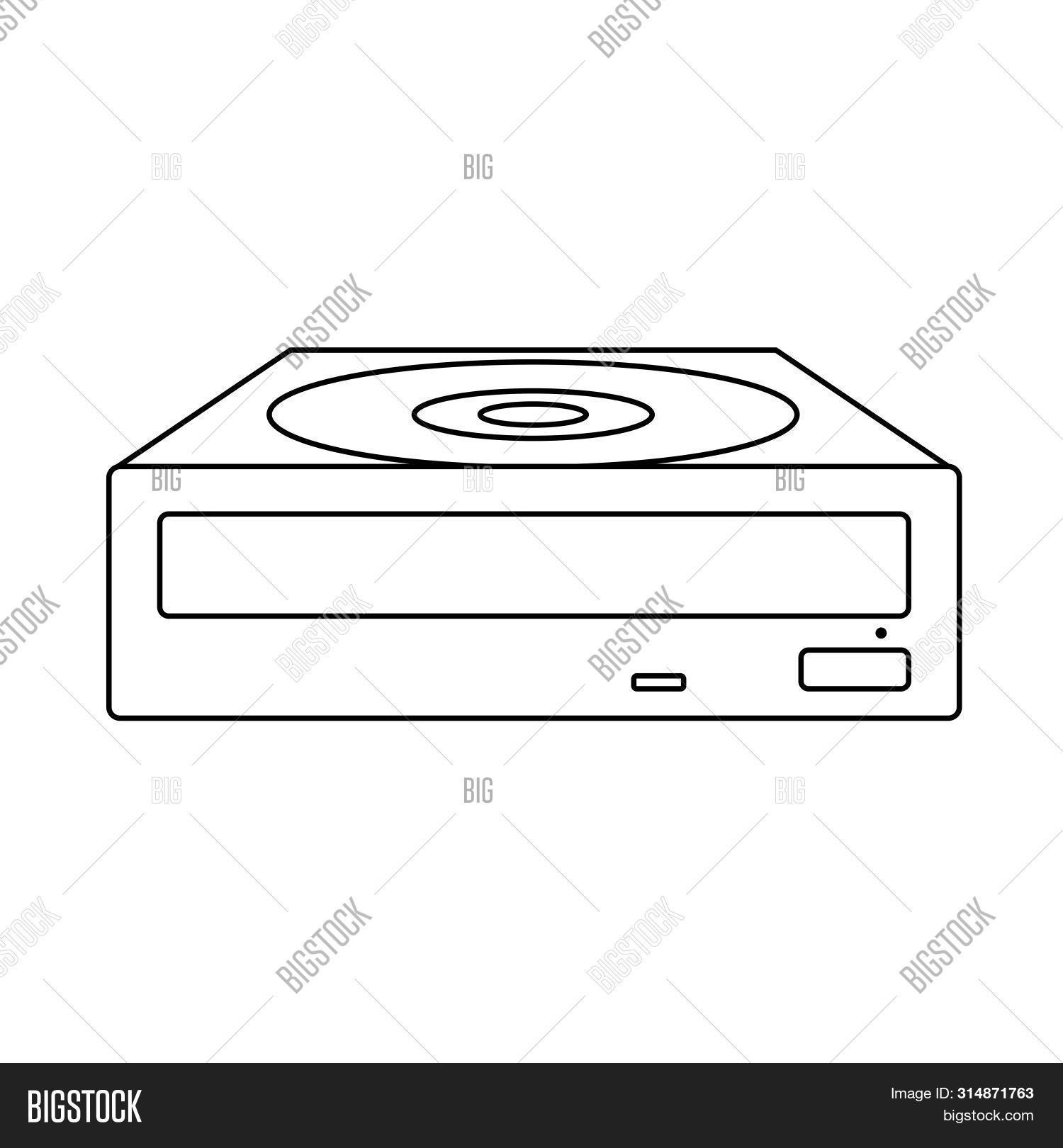 Cd-rom Icon. Outline Vector & Photo (Free Trial) | Bigstock