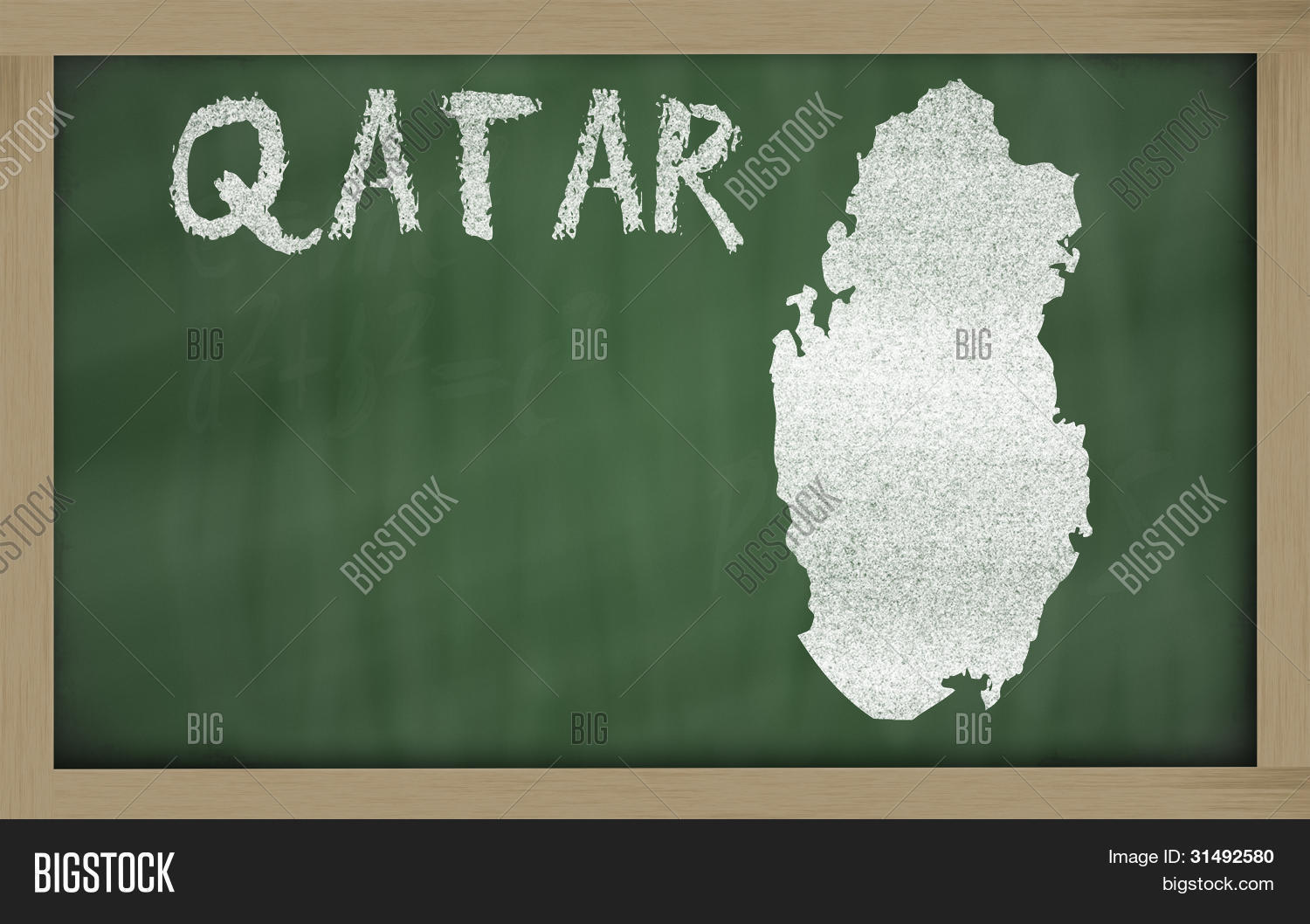 Outline Map Qatar On Image & Photo (Free Trial) | Bigstock