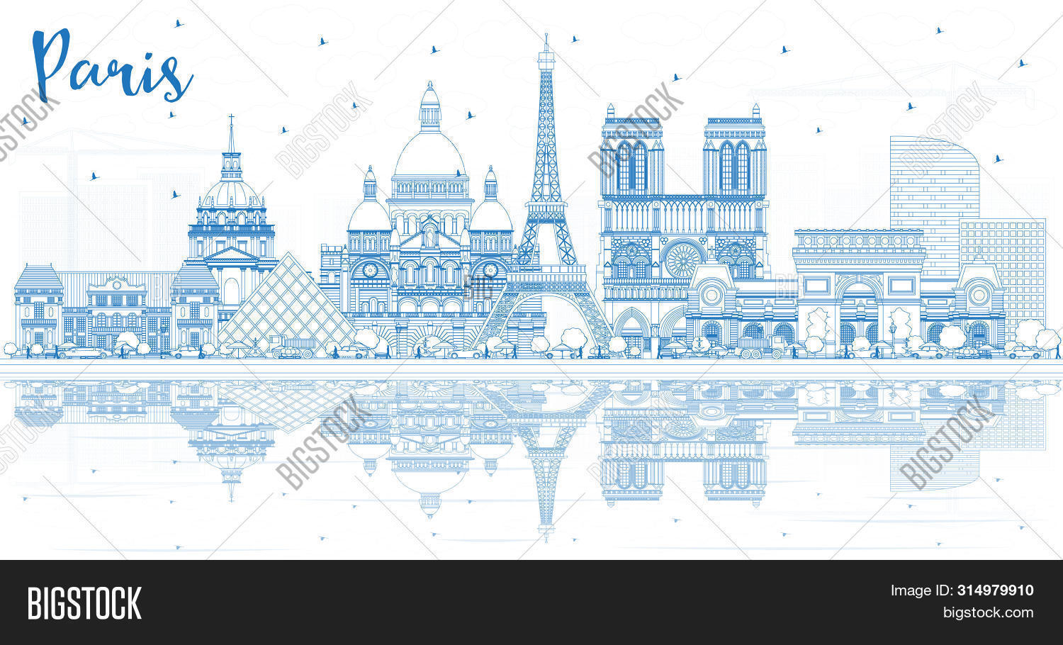 Outline Paris France Image & Photo (Free Trial) | Bigstock