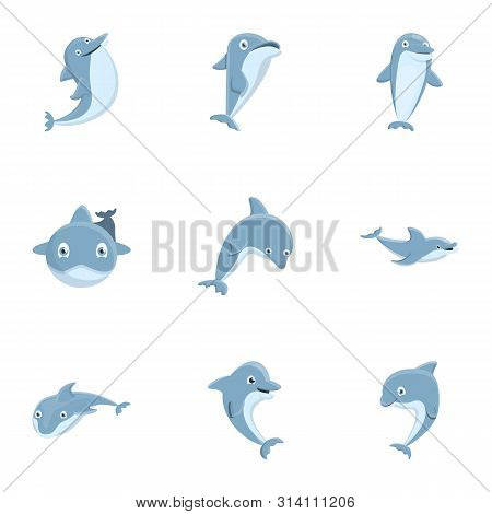 Grey Dolphin Icon Set Vector & Photo (Free Trial) | Bigstock