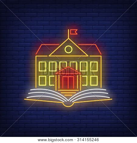 School Neon Sign. Vector & Photo (Free Trial) | Bigstock