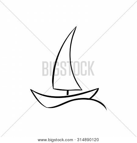 Sailboat Black White Vector & Photo (Free Trial) | Bigstock