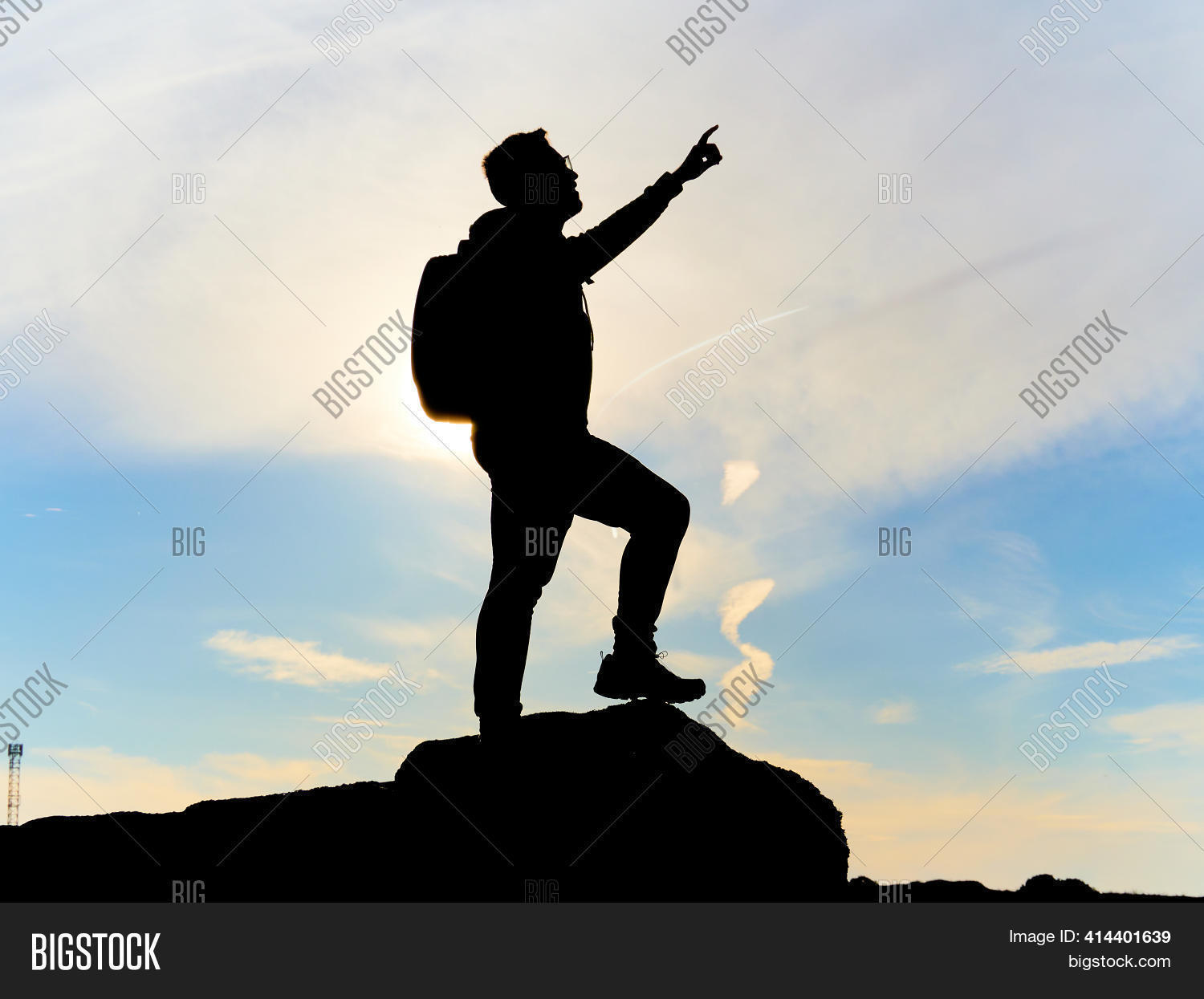 Silhouette Man One Arm Image & Photo (Free Trial) | Bigstock