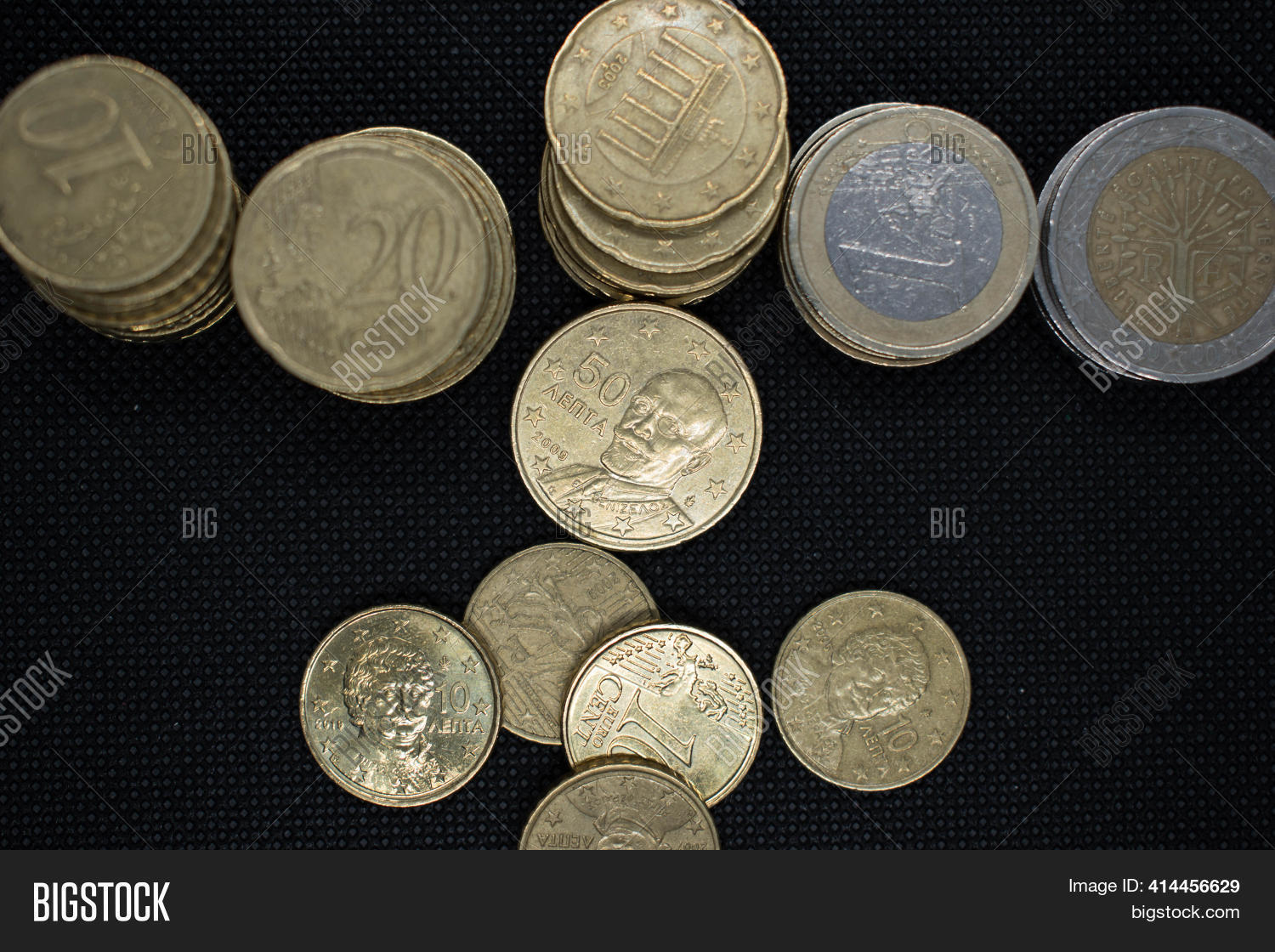 Euro Coins Stacks On Image & Photo (Free Trial) | Bigstock