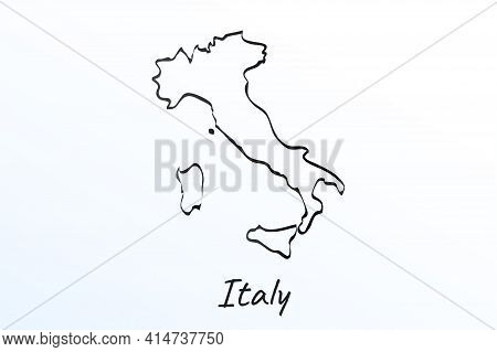 Hand Draw Map Italy. Vector & Photo (Free Trial) | Bigstock