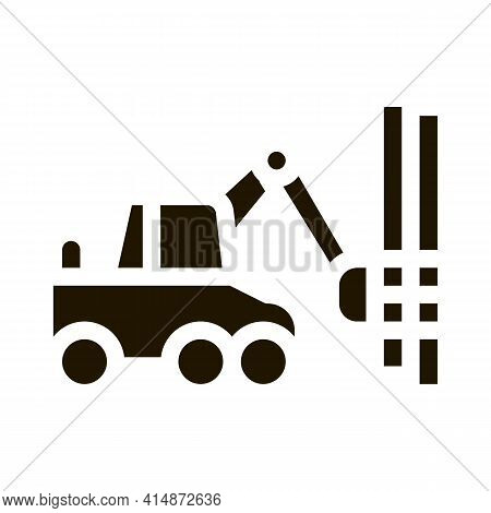 Logging Machine Glyph Vector & Photo (Free Trial) | Bigstock