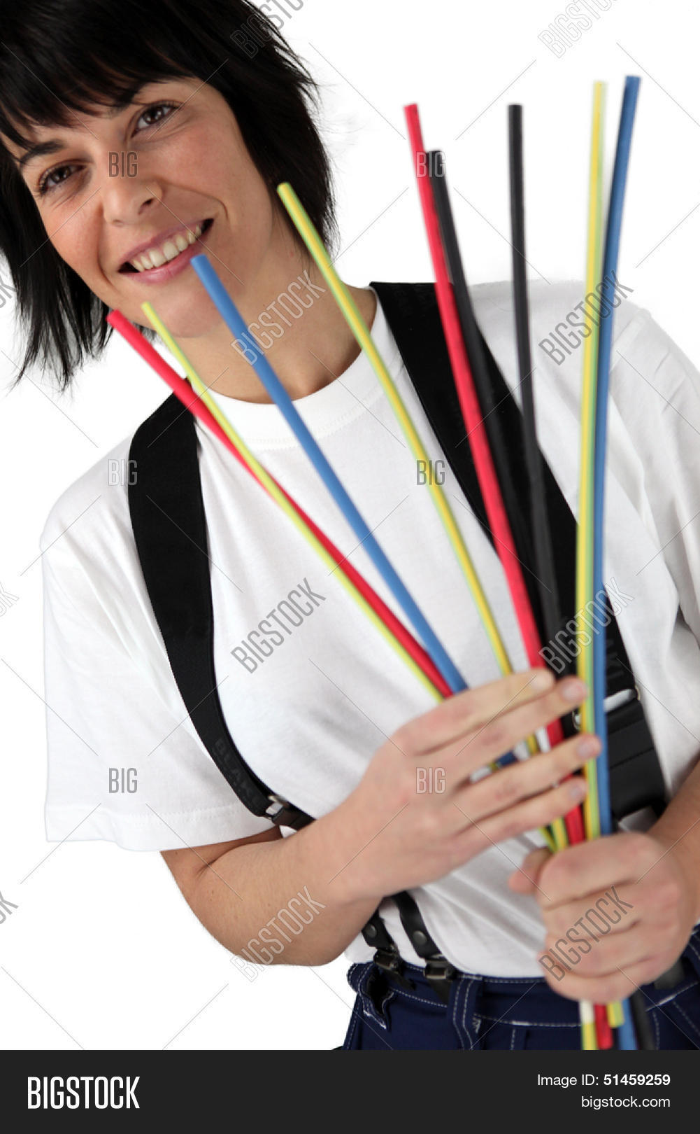 Woman Holding Pipe Image & Photo (Free Trial) | Bigstock