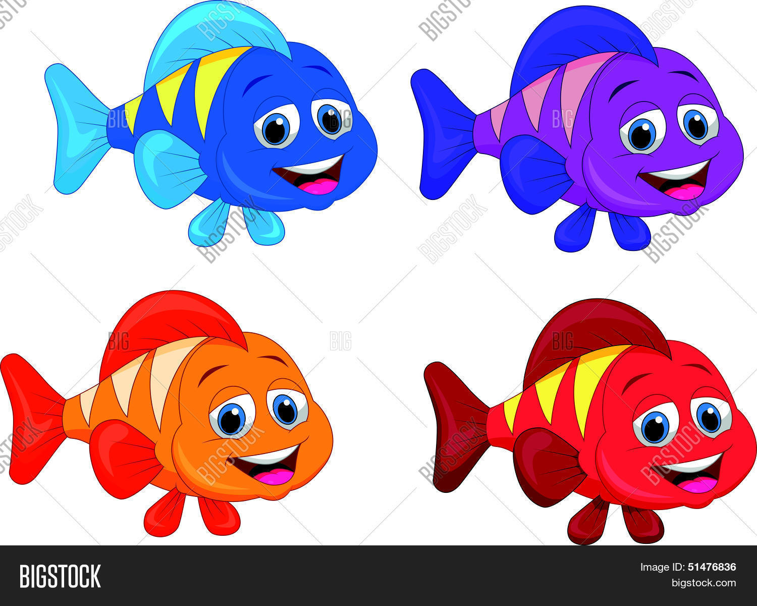 Cute Fish Cartoon Vector & Photo (Free Trial) | Bigstock