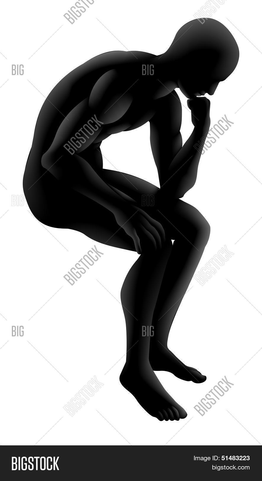 Thinker Silhouette Vector & Photo (Free Trial) | Bigstock