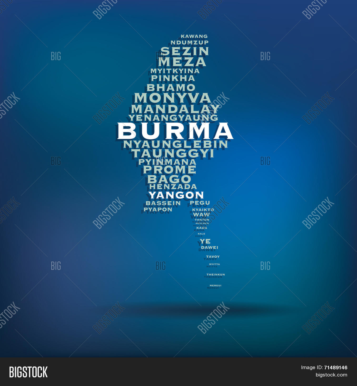 Burma Map Made Name Vector & Photo (Free Trial) | Bigstock