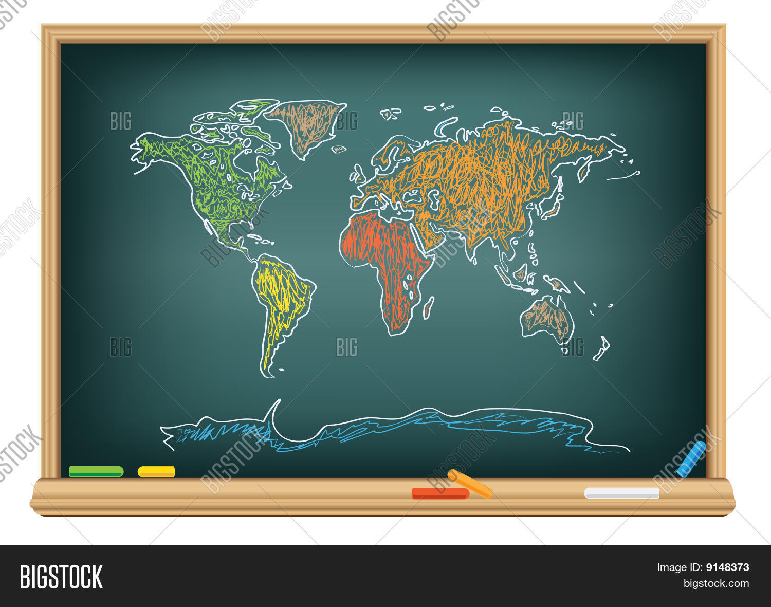 Drawing World Map By Vector & Photo (Free Trial) | Bigstock