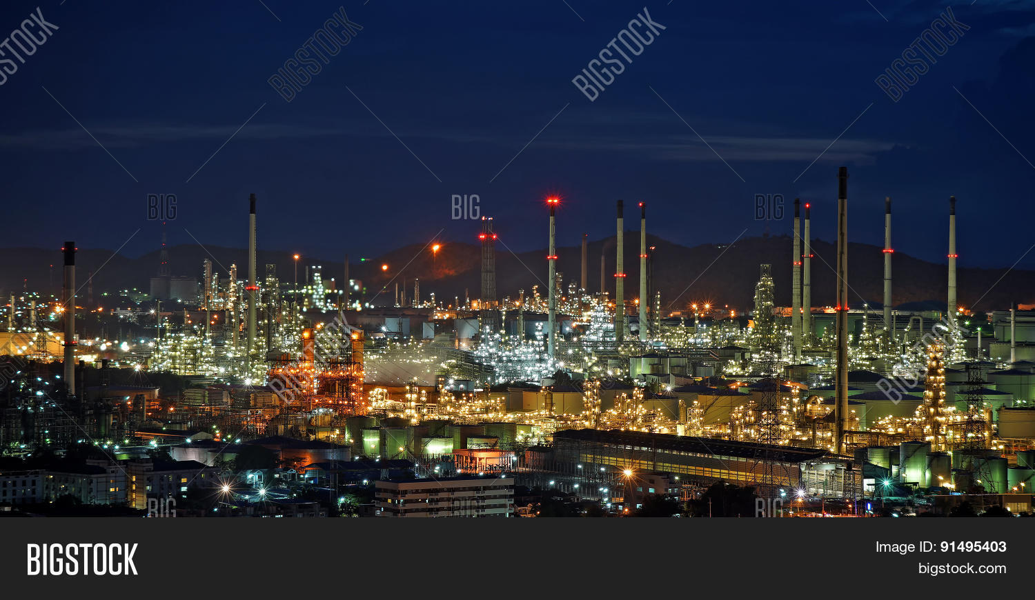 Oil Refinery Beautiful Image & Photo (Free Trial) | Bigstock