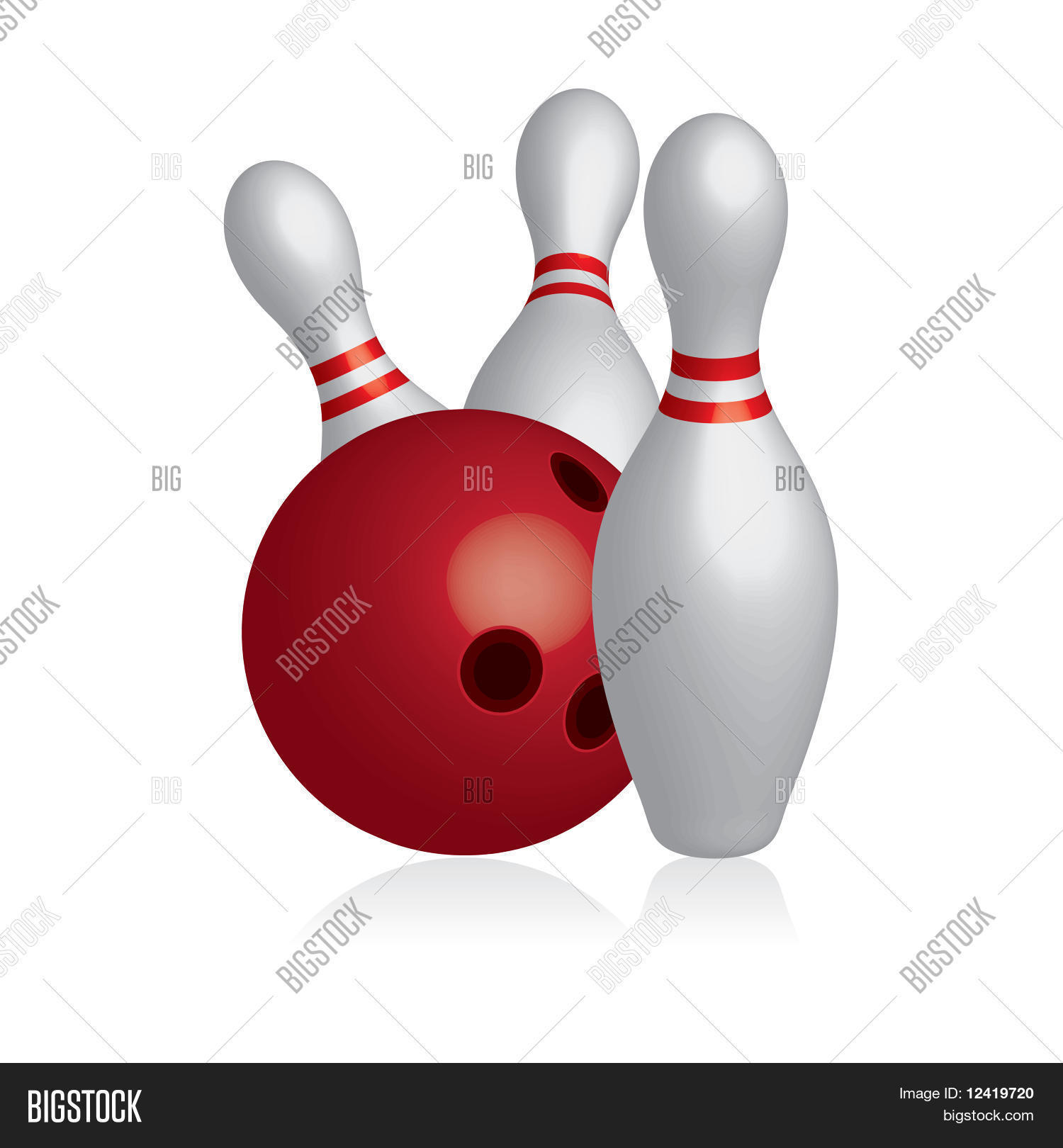 3D Ten Pins / Vector & Photo (Free Trial) | Bigstock