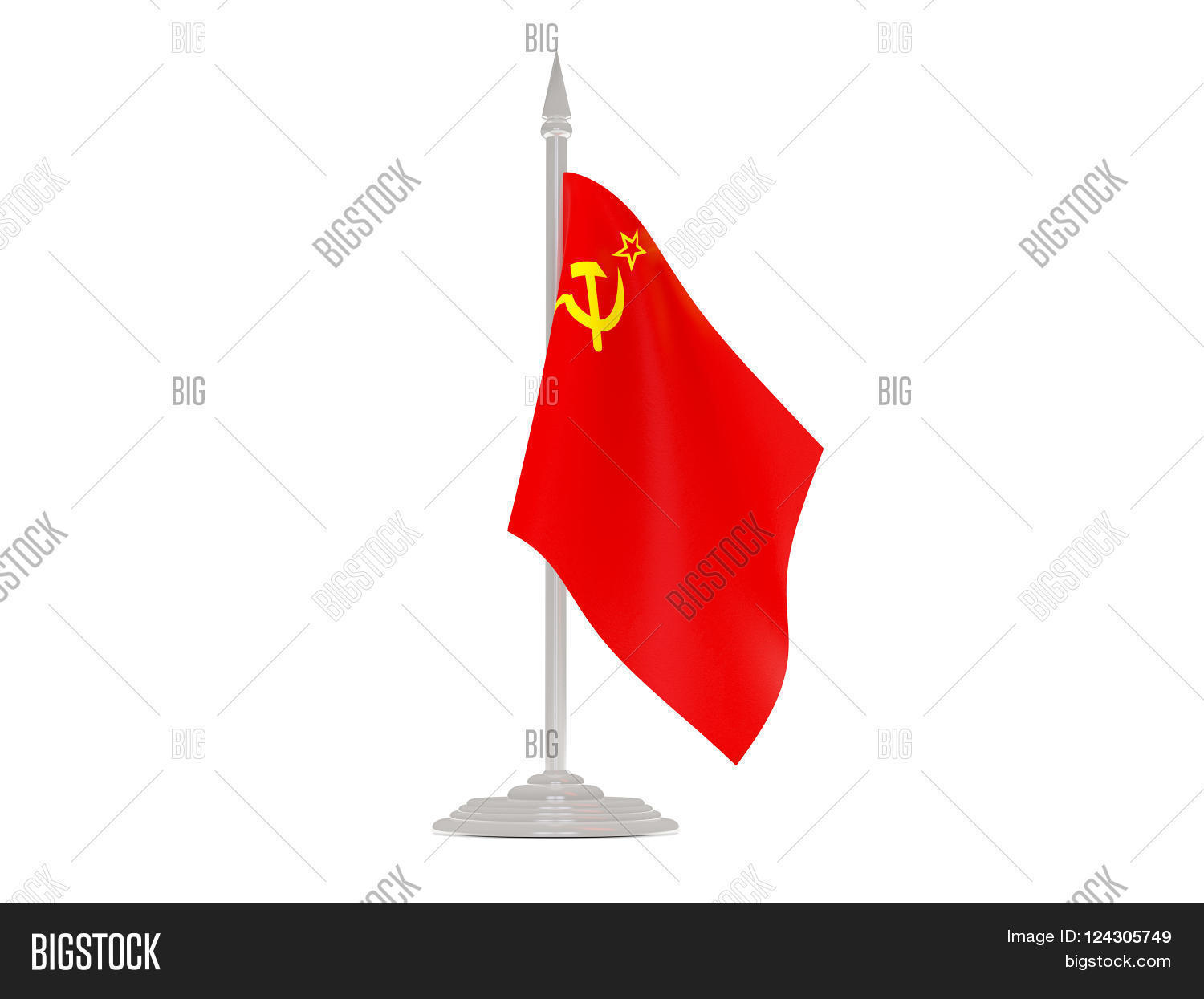 Flag Ussr Flagpole. 3D Image & Photo (Free Trial) | Bigstock