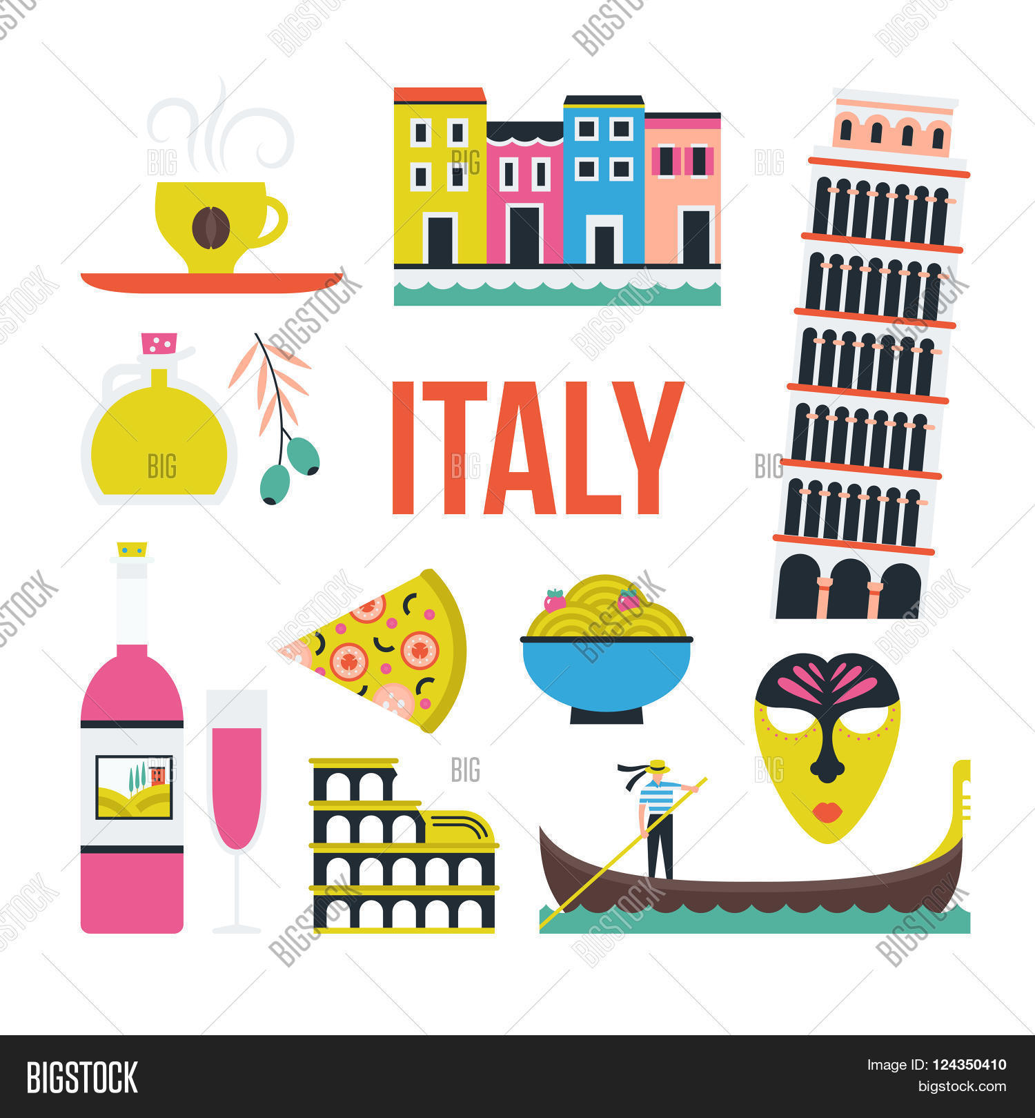 Italian Symbols Vector & Photo (Free Trial) | Bigstock