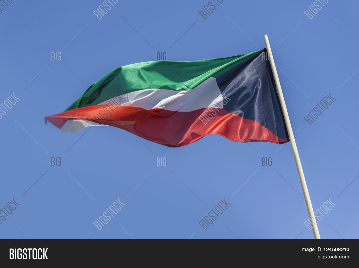 Kuwait Flag Flying On Image & Photo (Free Trial) | Bigstock
