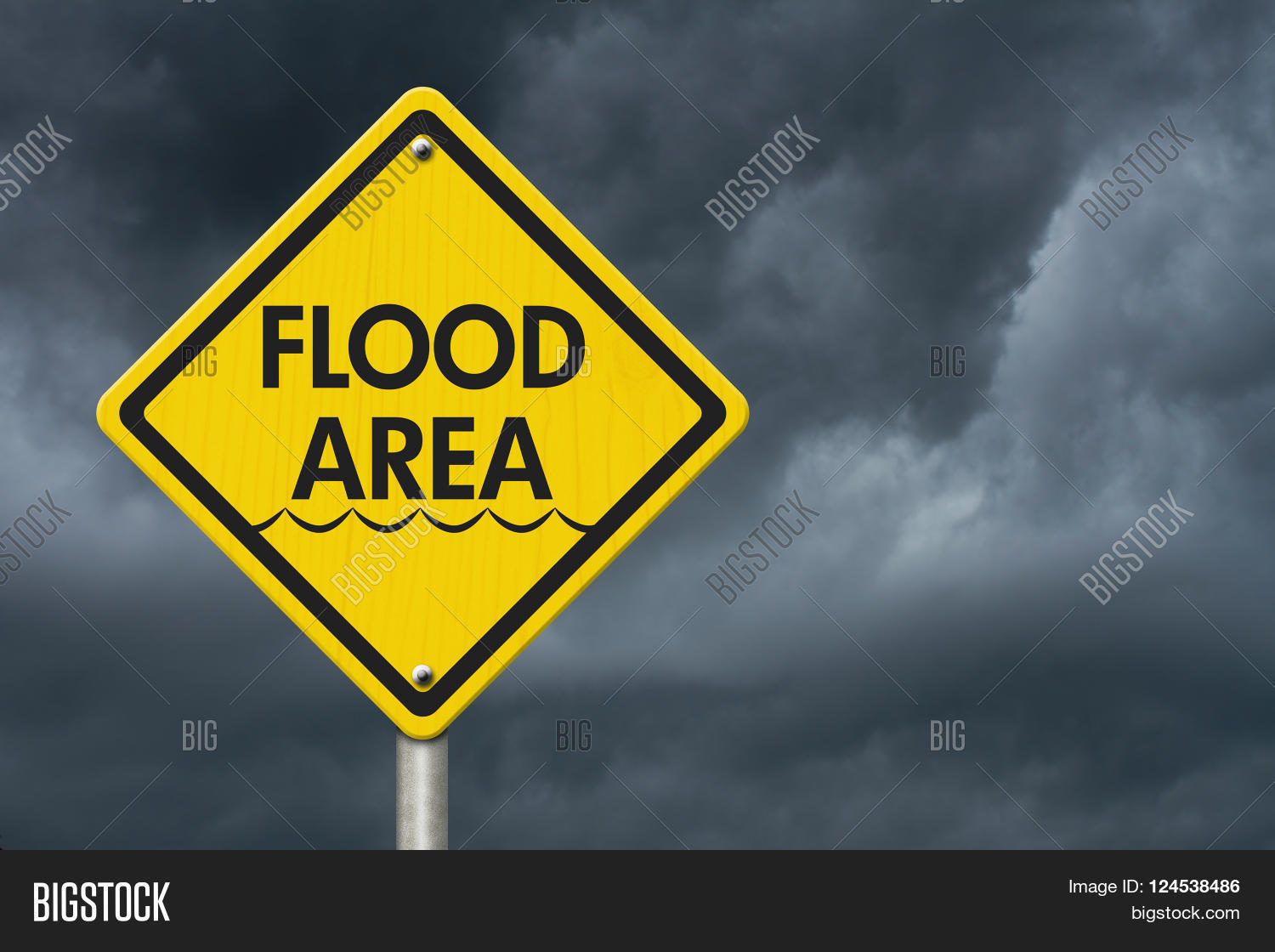 Yellow Warning Flood Image & Photo (Free Trial) | Bigstock
