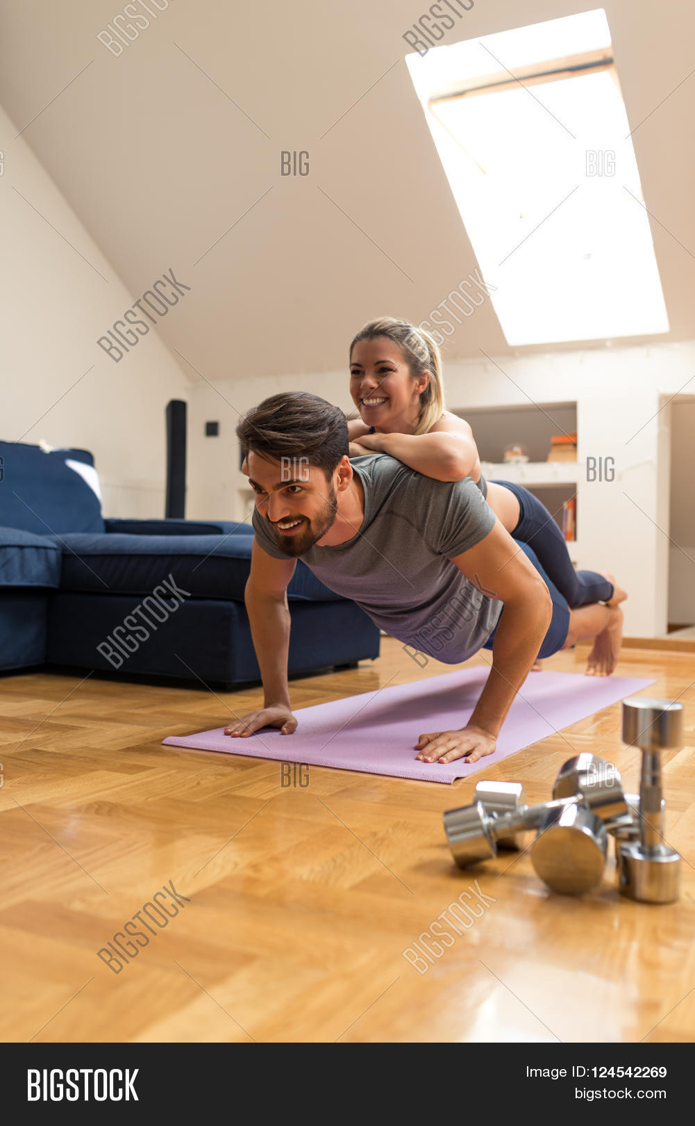 Couple Doing Push Ups Image & Photo (Free Trial) | Bigstock