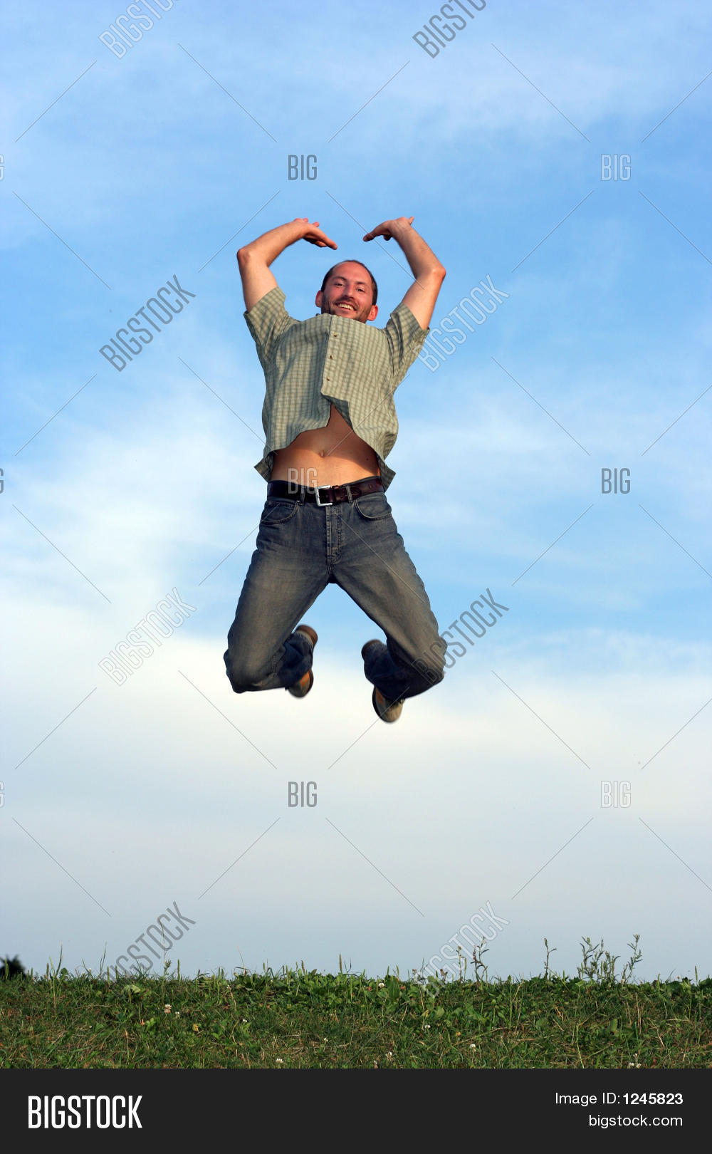 Man Jumping Over Grass Image & Photo (Free Trial) | Bigstock