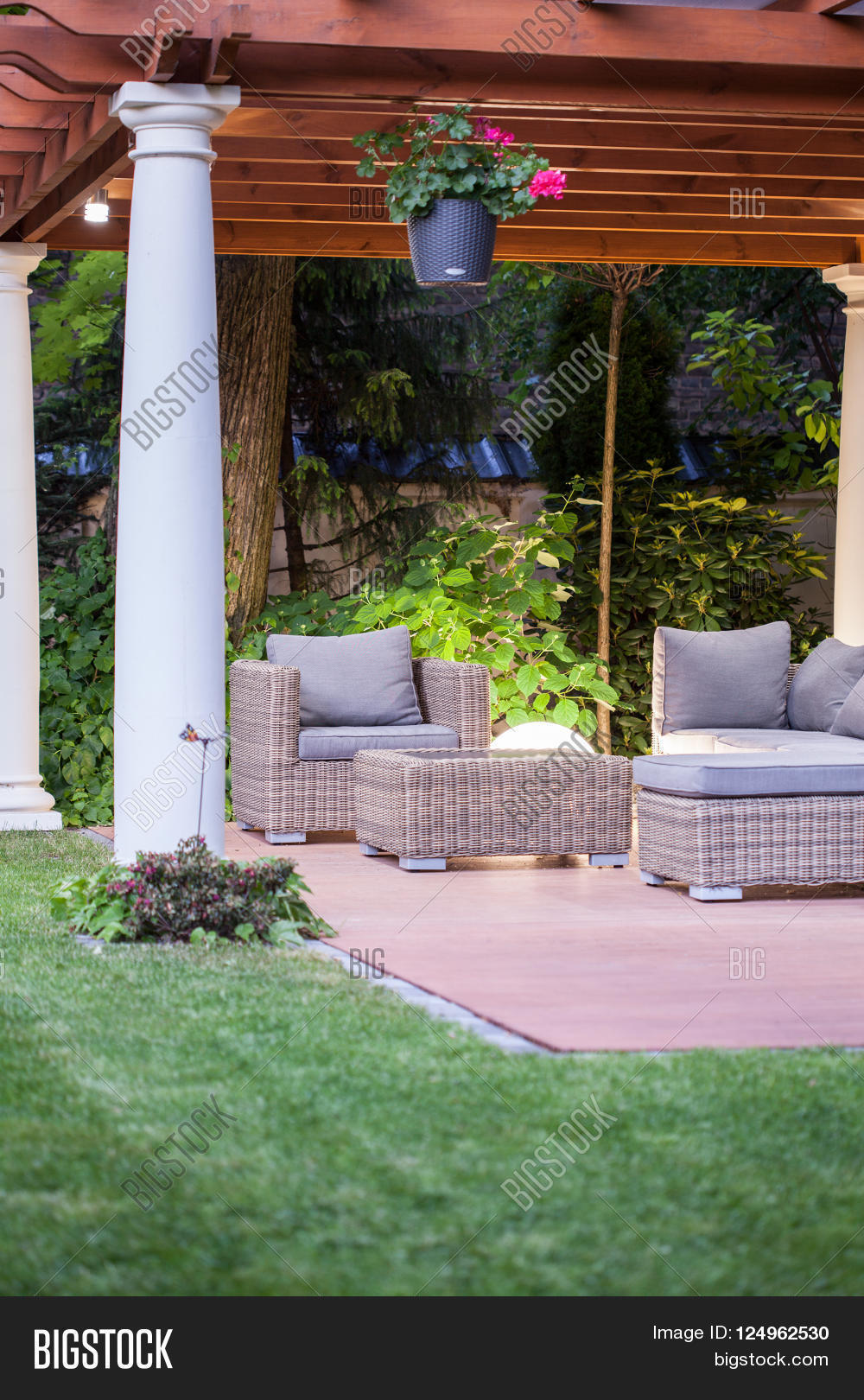 Covered Patio Columns Image & Photo (Free Trial) | Bigstock