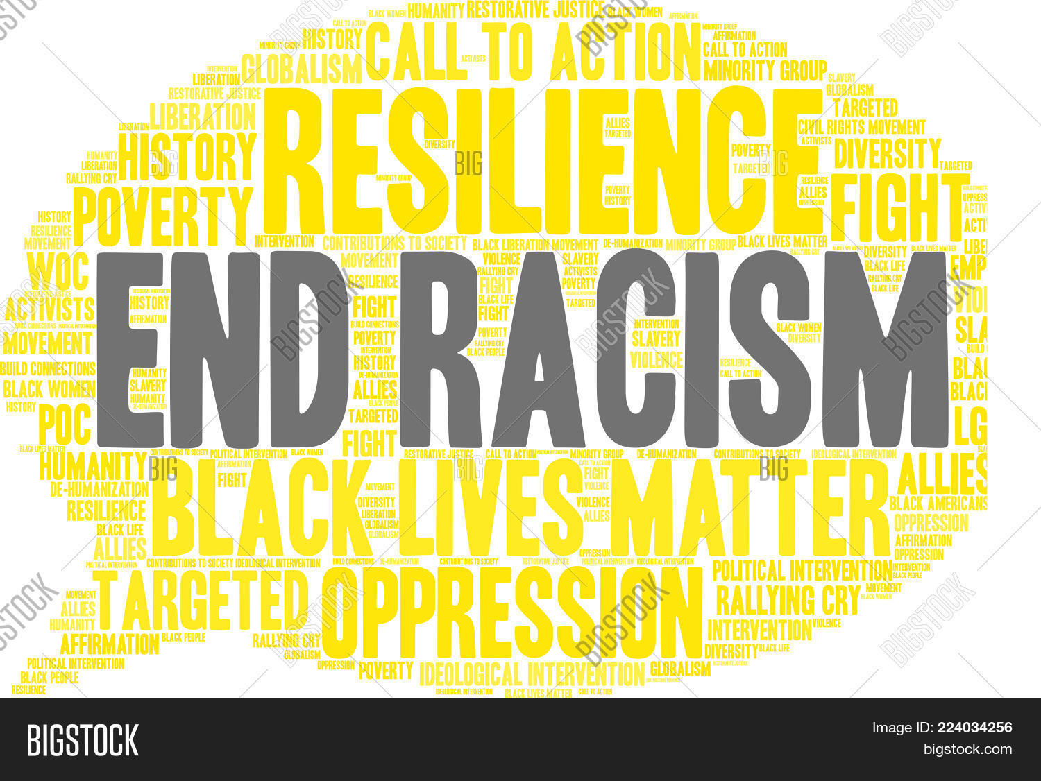End Racism Word Cloud Vector & Photo (Free Trial) | Bigstock