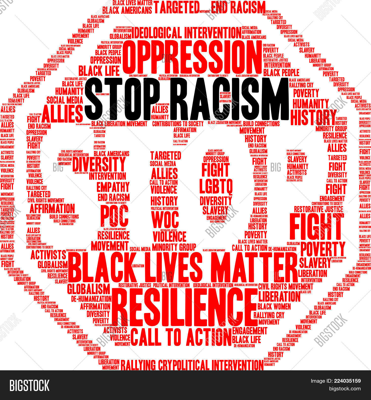 Stop Racism Word Vector & Photo (Free Trial) | Bigstock