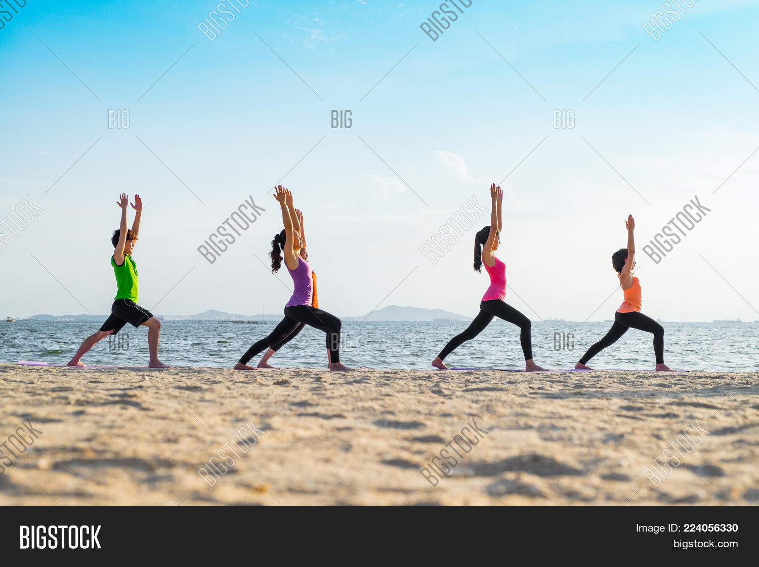 Yoga Class Sea Beach Image & Photo (Free Trial) | Bigstock