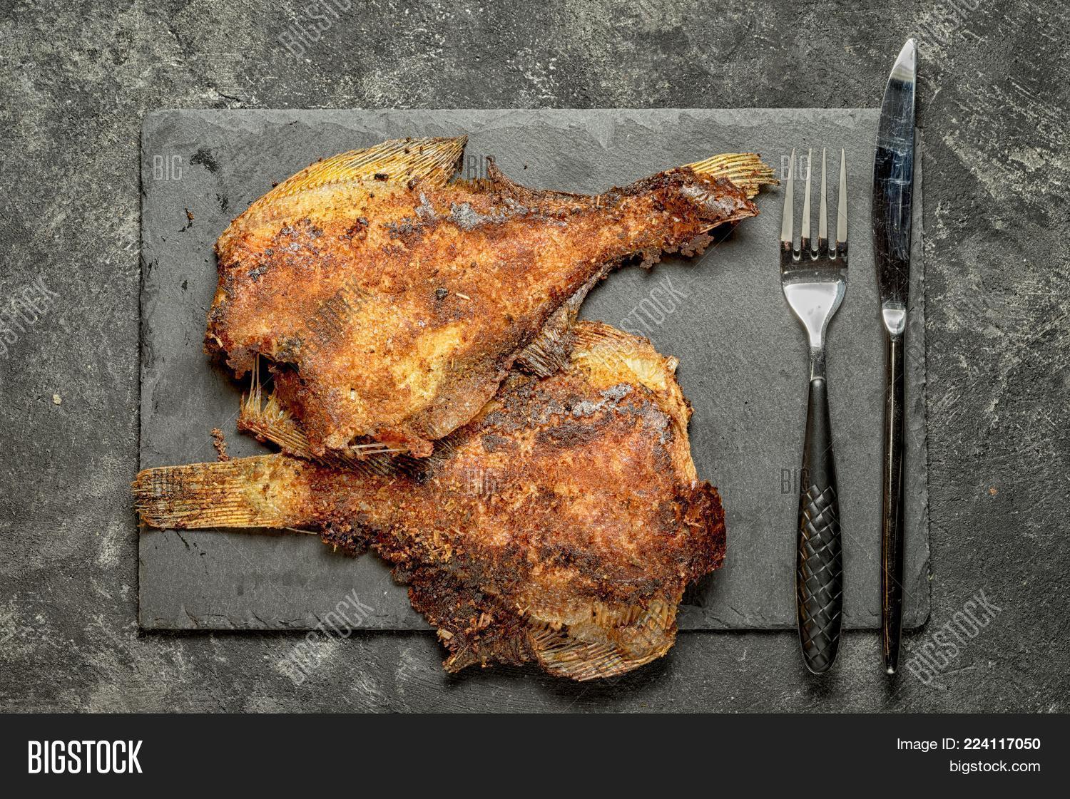 Two Fried Flatfish Image & Photo (Free Trial) | Bigstock