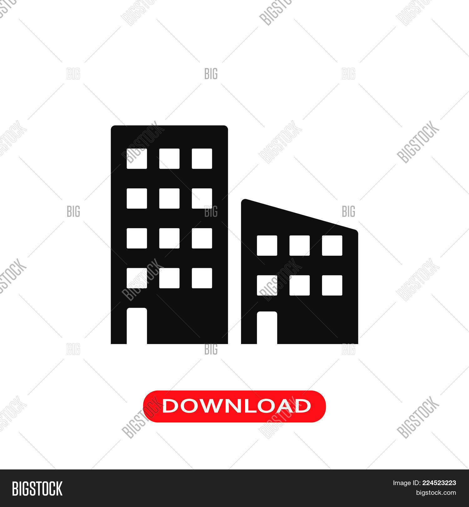Urban Buildings Icon Vector & Photo (Free Trial) | Bigstock