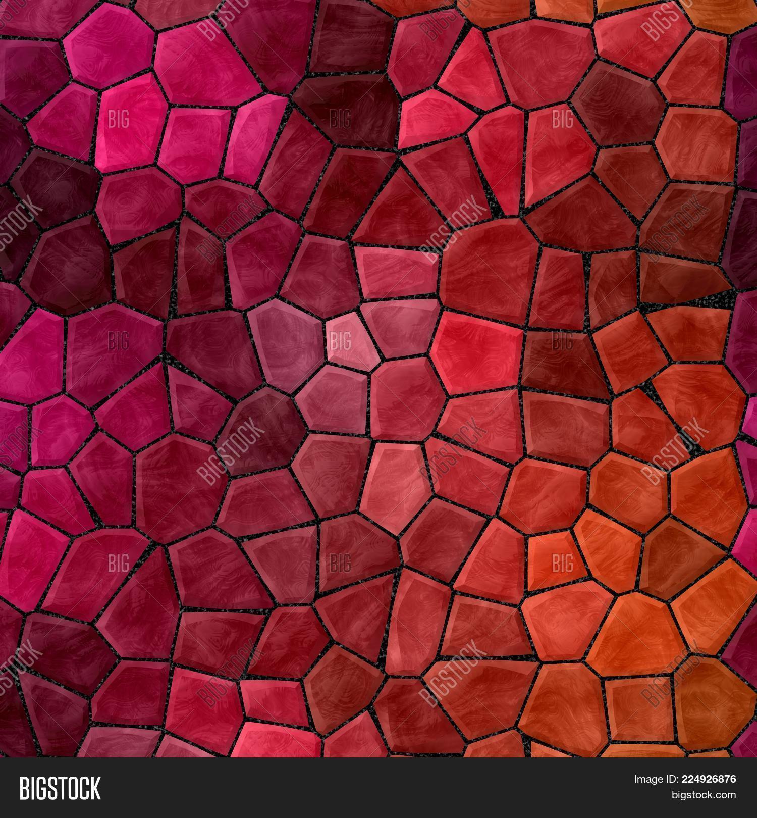 Red Mosaic Tiles Texture