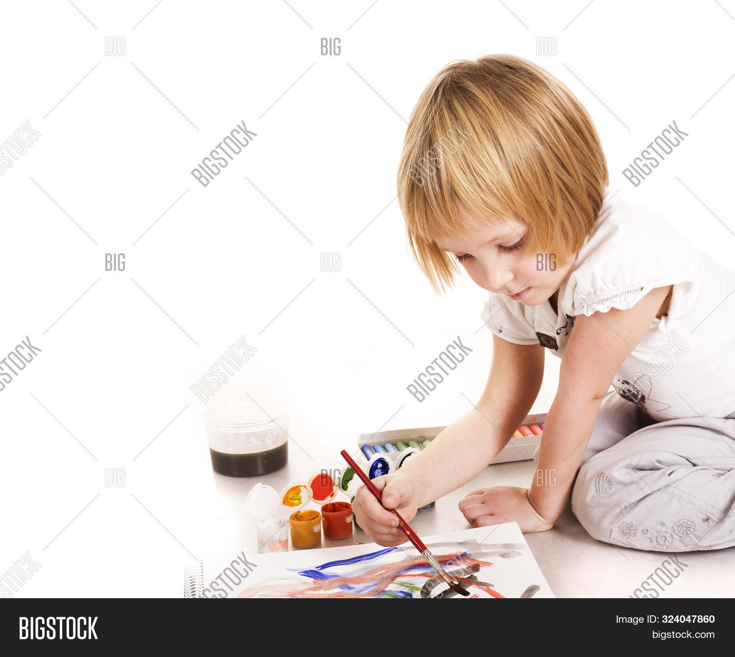Litle Girl Painting Image & Photo (Free Trial) | Bigstock