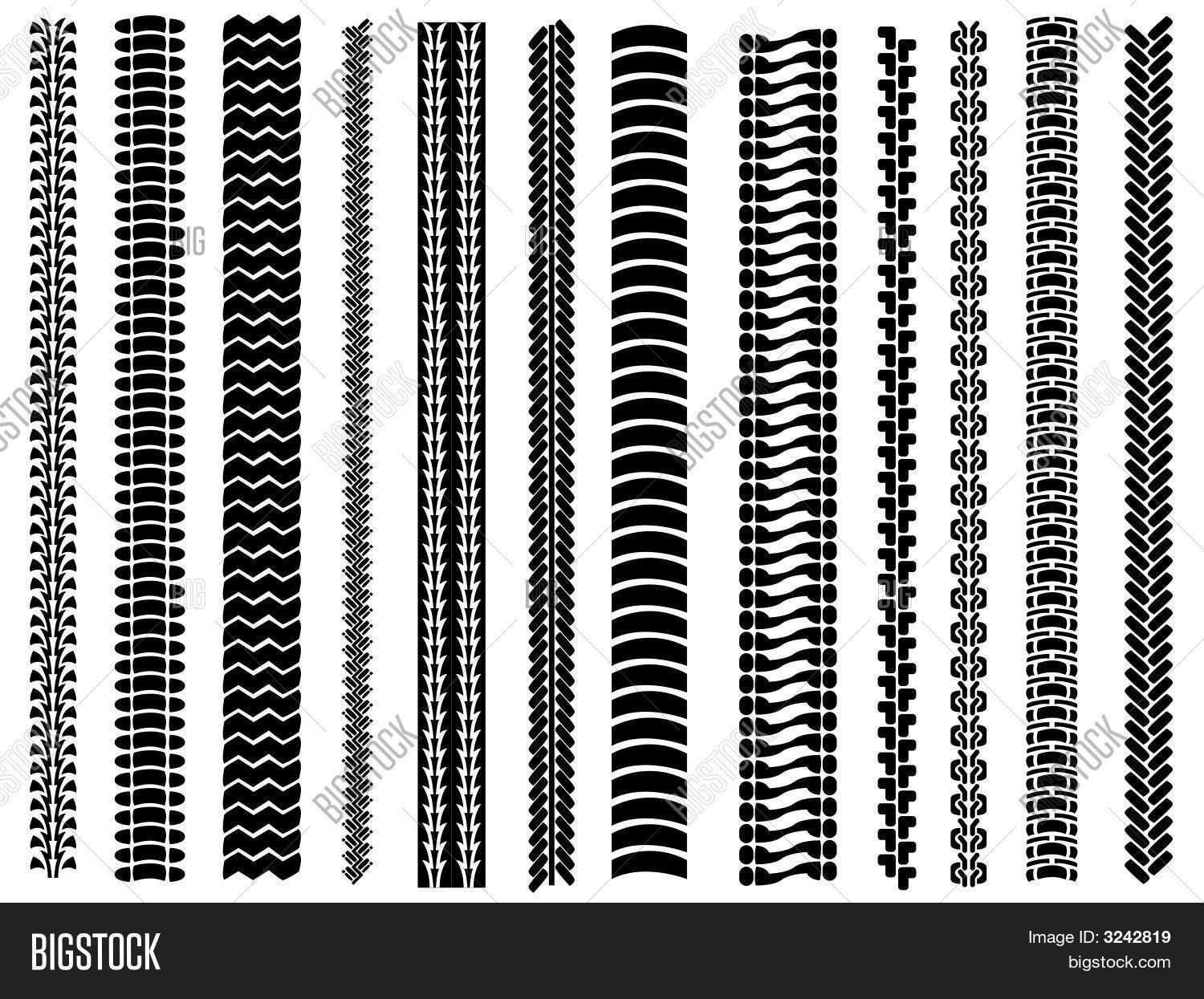 Tire Tracks Vector & Photo (Free Trial) | Bigstock