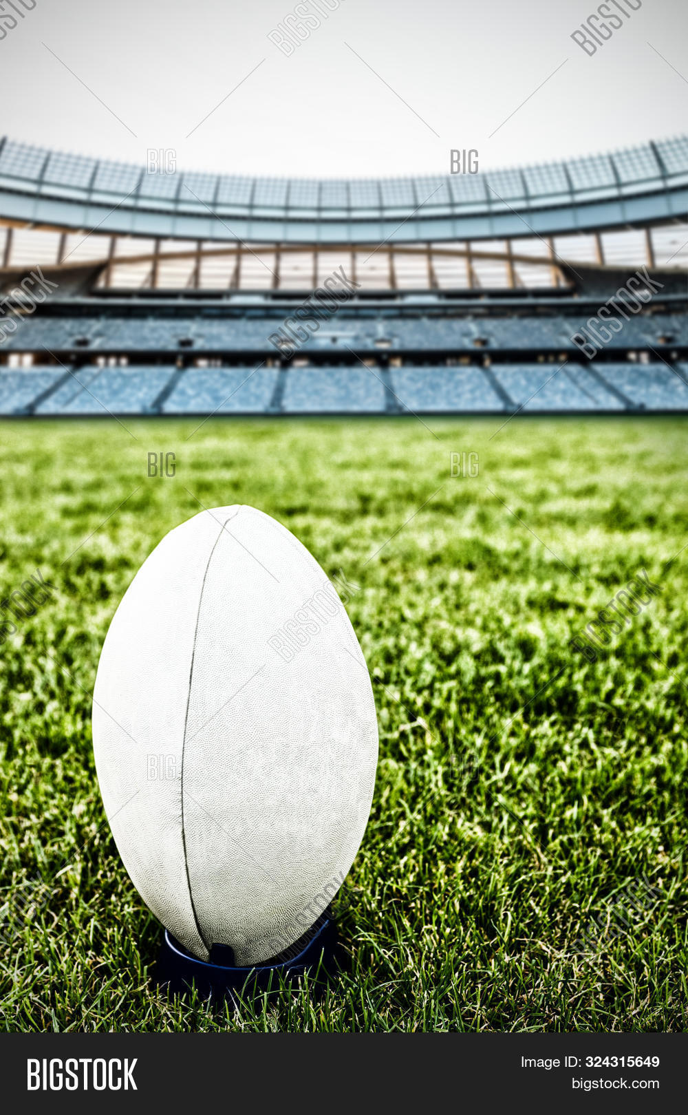 Imagen y foto Rugby Ball On Pitch (prueba gratis) | Bigstock