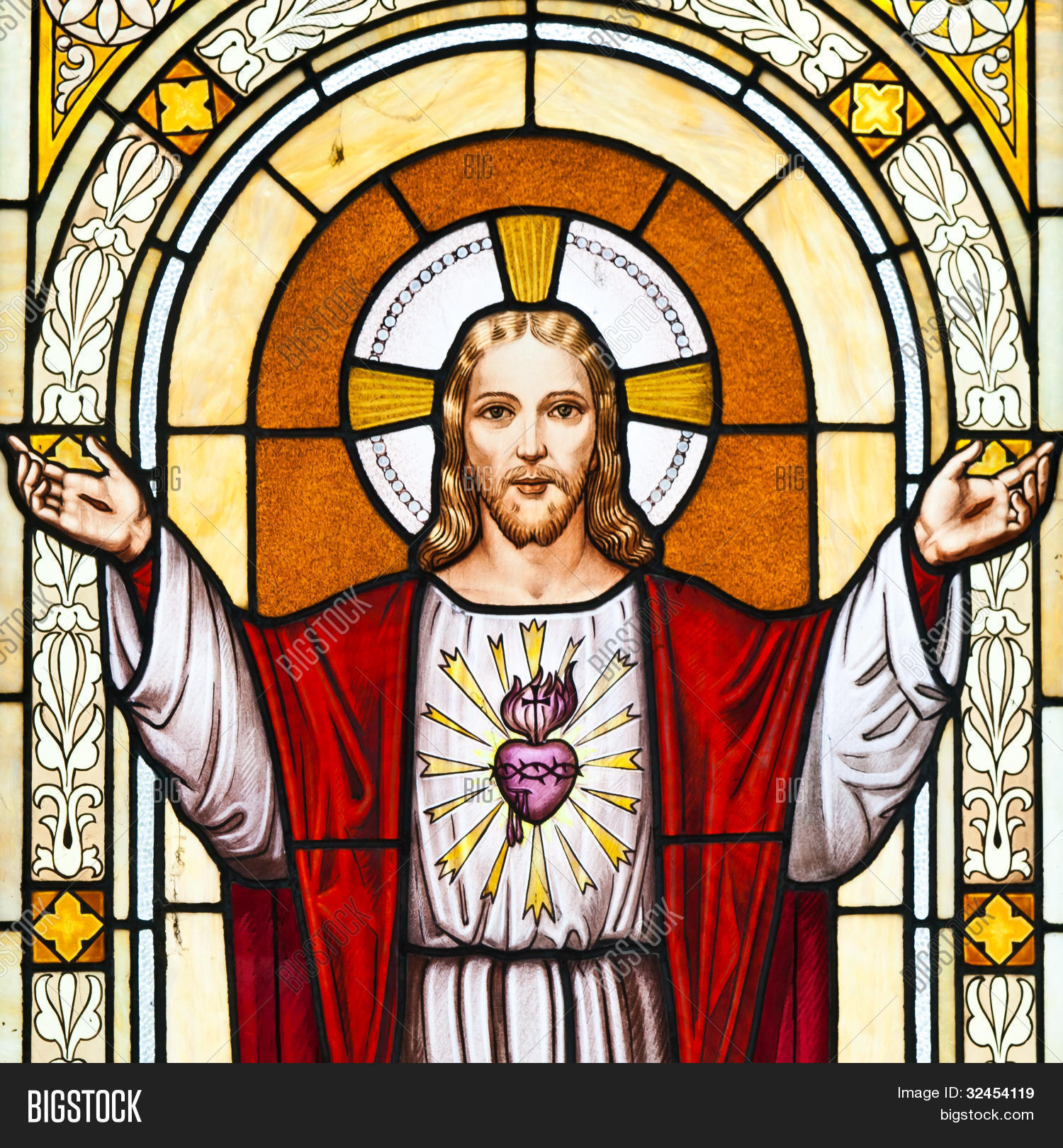 Jesus Window Painting Image & Photo (Free Trial) | Bigstock