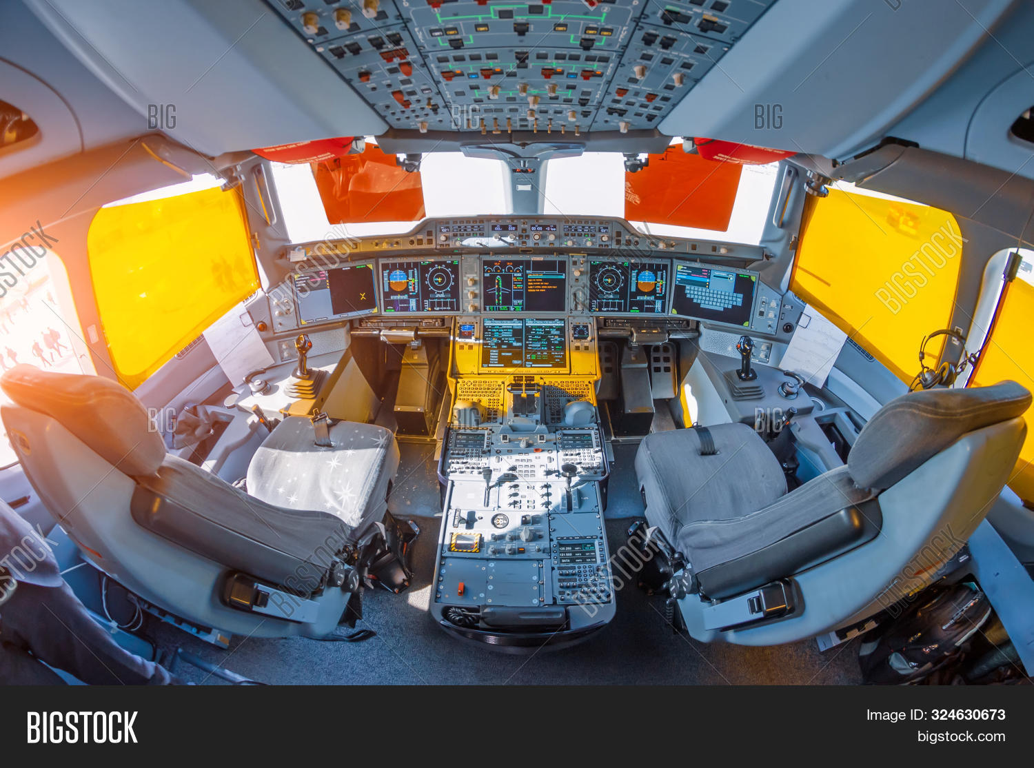 Cockpit Airplane, Wide Image & Photo (Free Trial) | Bigstock