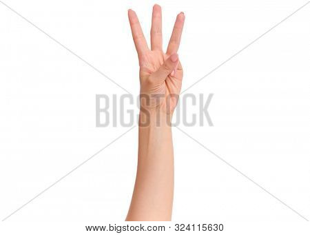 Female Hand Showing 3 Image & Photo (Free Trial) | Bigstock