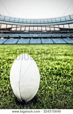Rugby Ball On Pitch Image & Photo (Free Trial) | Bigstock