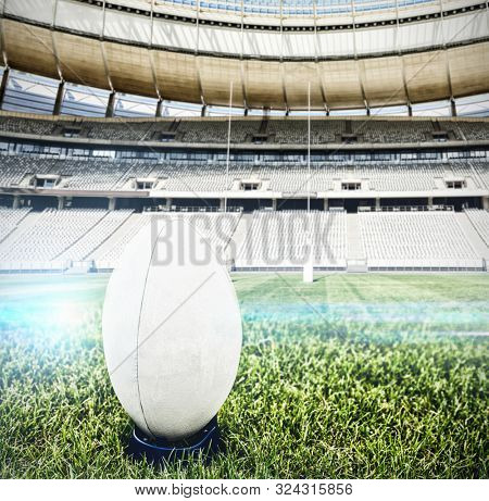Rugby Ball On Pitch Image & Photo (Free Trial) | Bigstock
