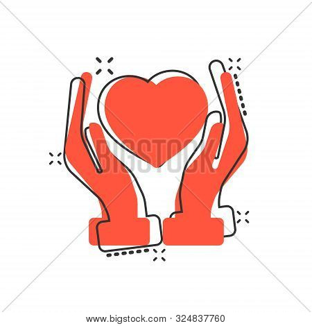 Heart Care Icon Comic Vector & Photo (Free Trial) | Bigstock