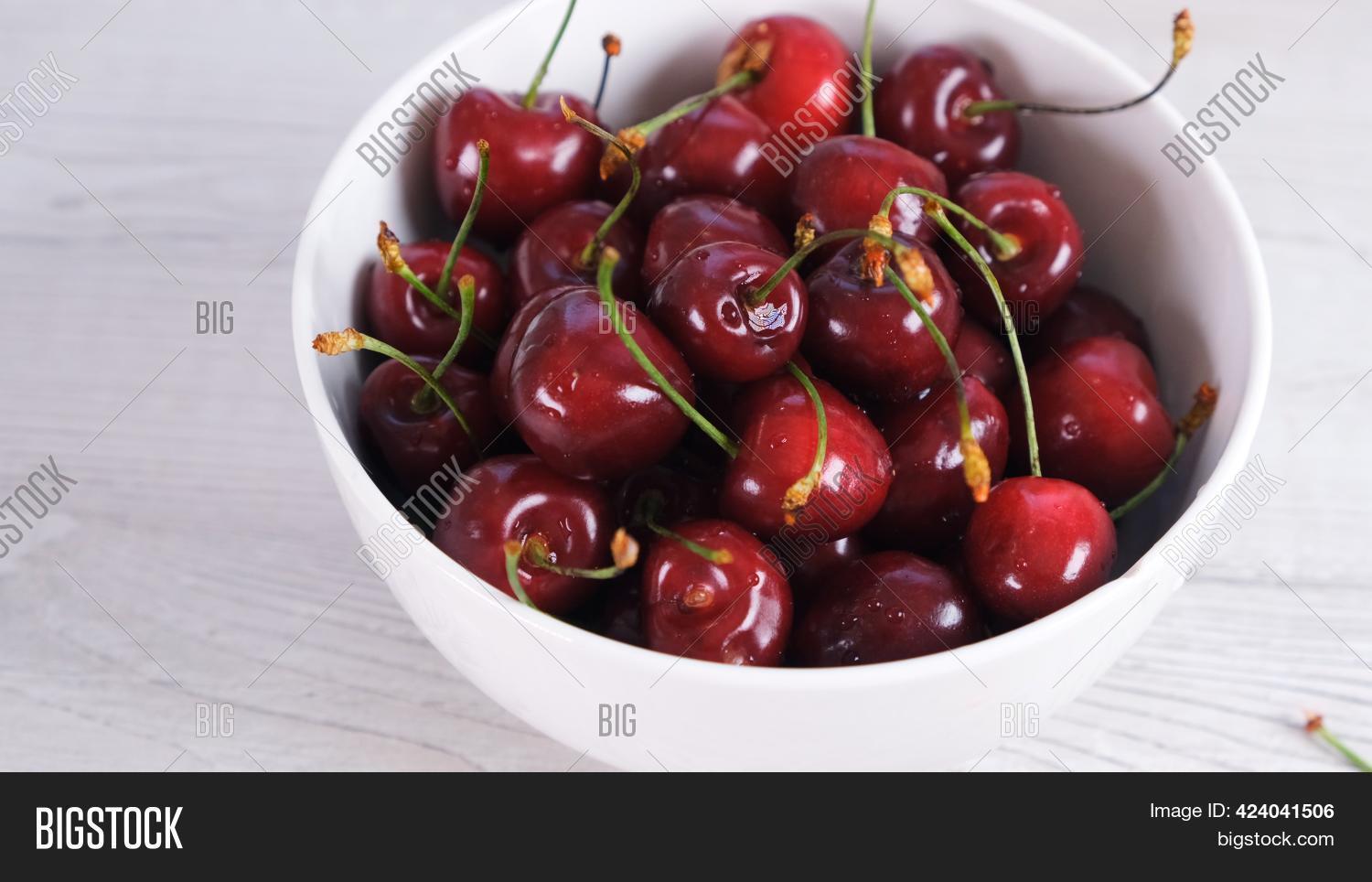 Fresh Cherry On Plate Image & Photo (Free Trial) | Bigstock