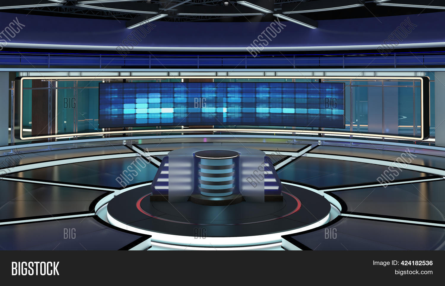 News Set Background Green Screen
